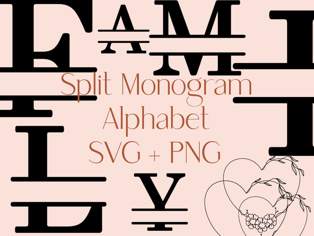 Split Font SVG, Split Letter SVG, Monogram Alphabet SVG, Split Alphabet ...