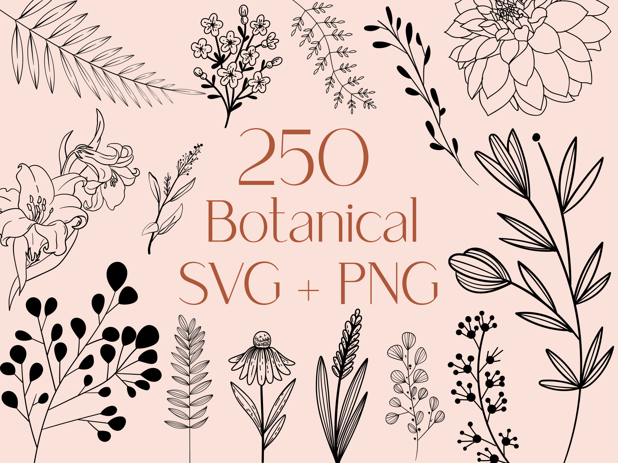 Flower Svg Bundle Floral Svg SVG Files Botanical Svg - Etsy Canada