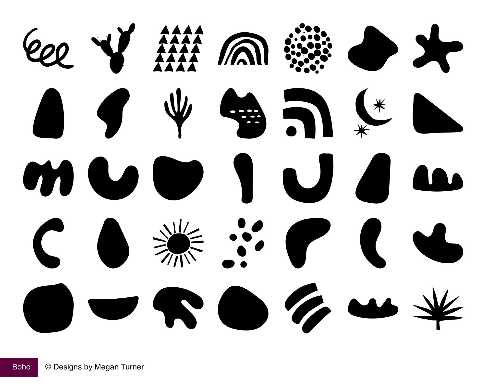 Boho Procreate Stamps Abstract Doodle Procreate Stamps - Etsy