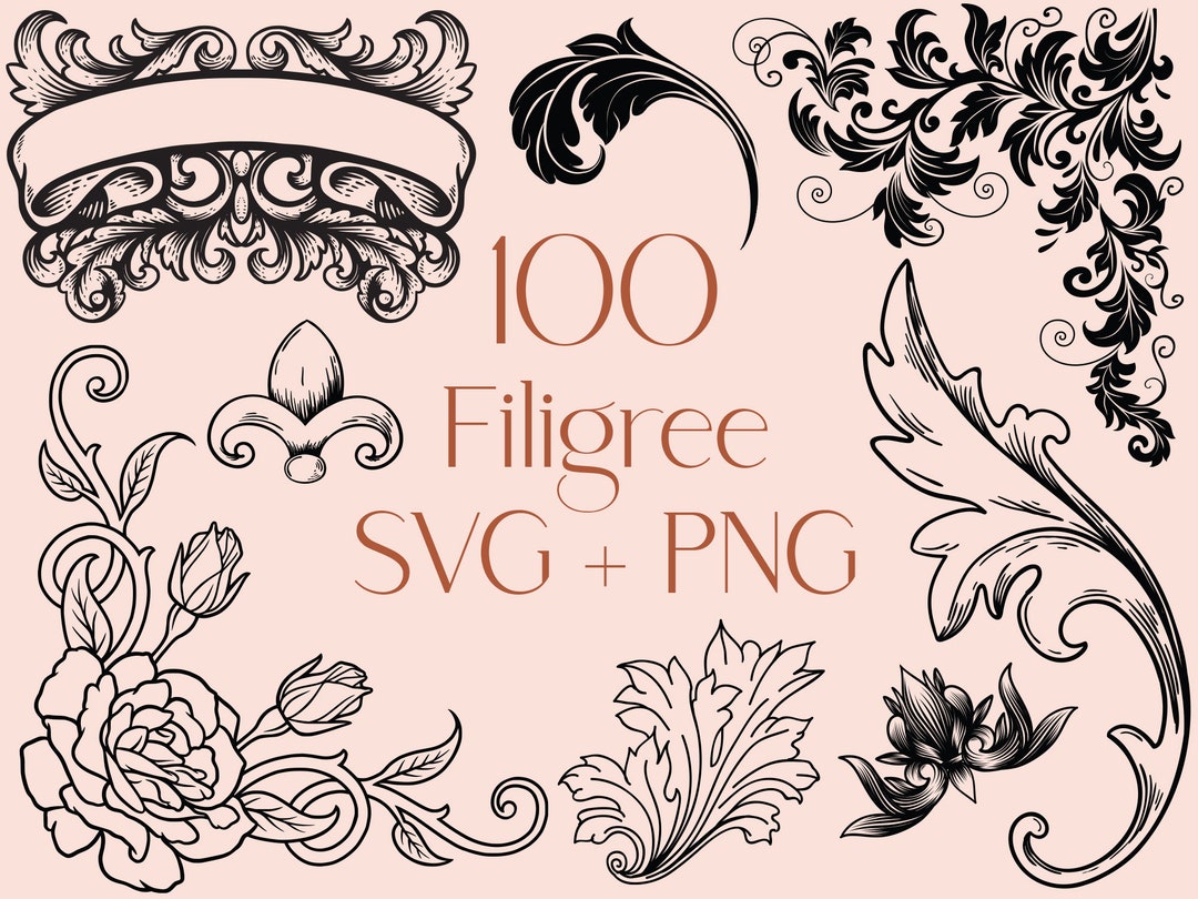 Acanthus SVG, Filigree SVG, Ornament Svg, Baroque Svg, Vines Svg ...