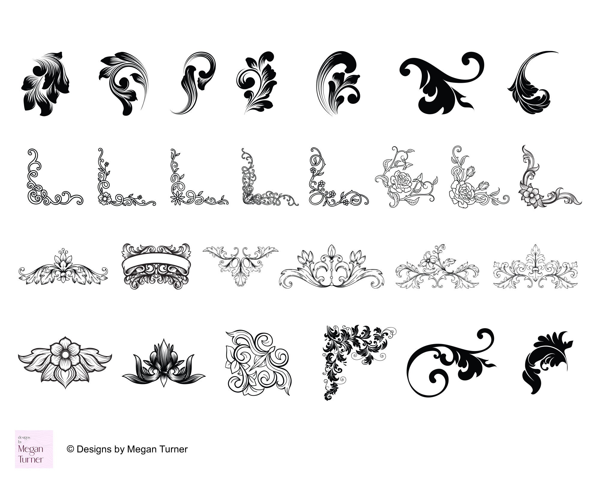 Acanthus Svg Bundle Filigree Svg Bundle Decorative - Etsy UK