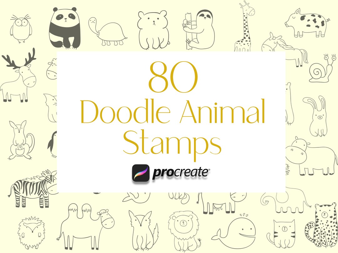 Procreate Doodle Animal Stamps, Procreate Animal Stamps, Procreate ...