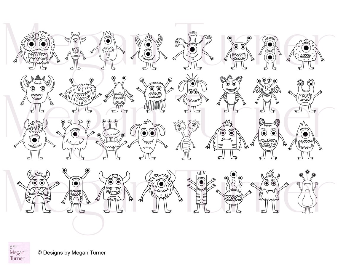Halloween Monster SVG PNG Bundle, Commercial Use - Etsy
