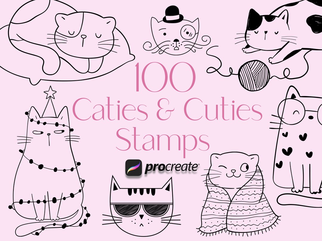 Doodle Cat Procreate Stamps Procreate Cat Stamps Procreate - Etsy
