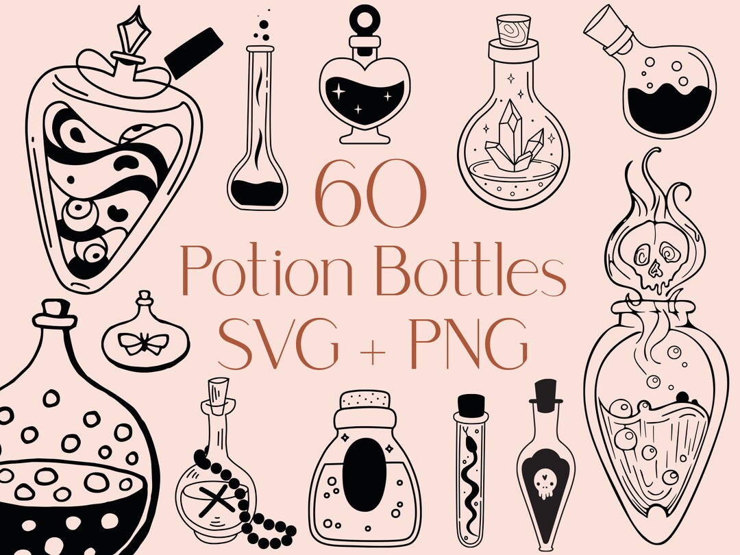 Potion Bottles SVG, Halloween SVG, Witchcraft Svg, Mystical Svg, Potion ...