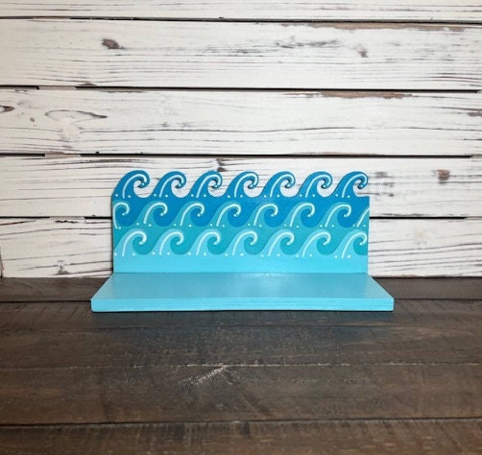Wave Shelf, Shelf for Beach House, Painted Wood Wave Wall Shelf, Twelve ...