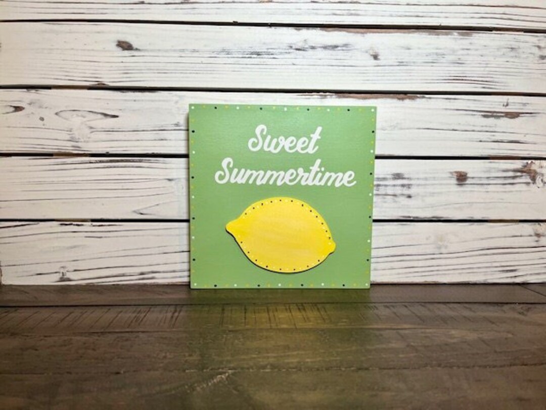 Lemon Decor, 8x8 Lemon Wall Art, Lemon Sign, Summer Decor, Sweet ...