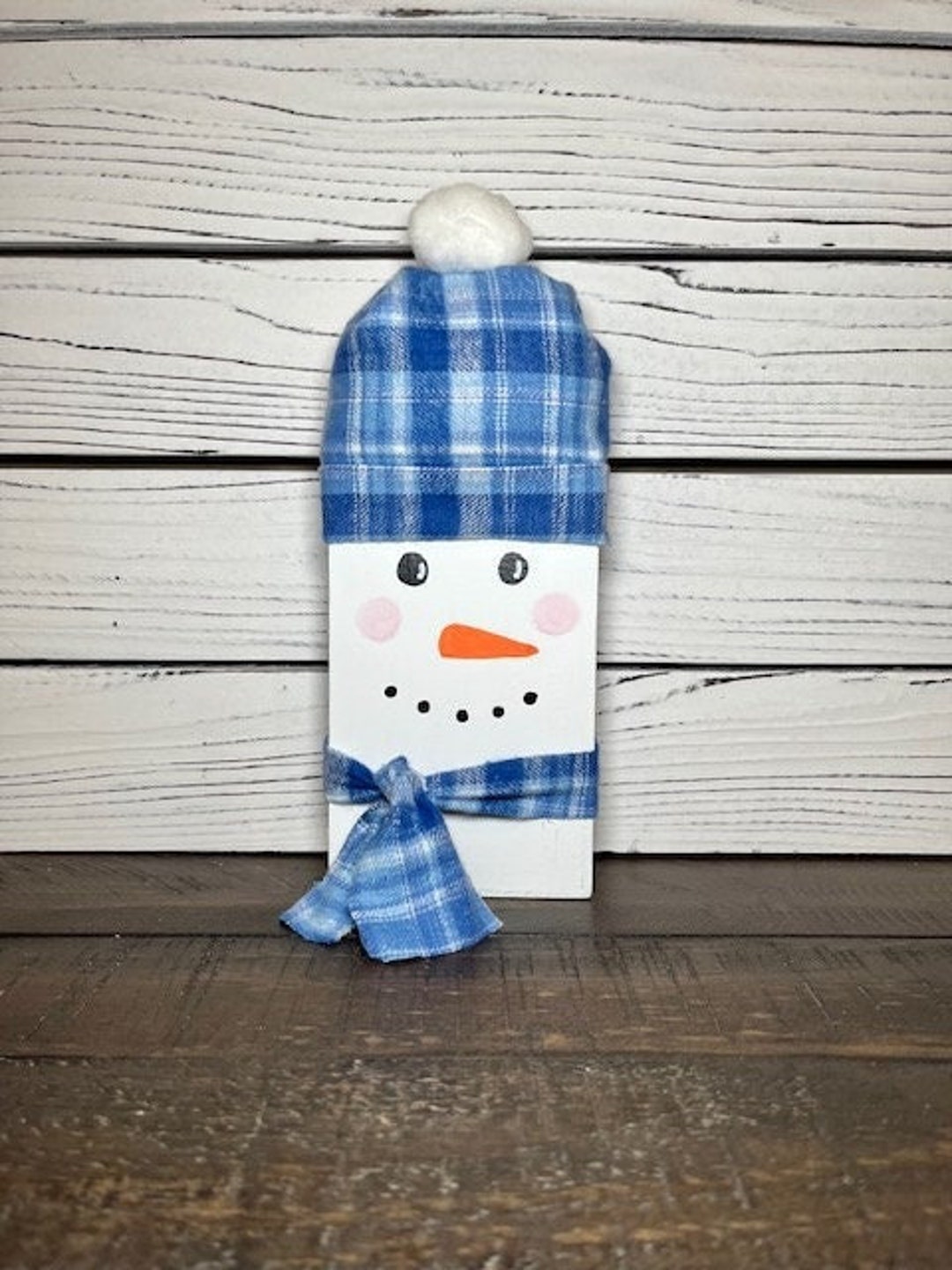 Wood Block Snowman, Snowman Decor, Winter Snowman Decor, Wood Block ...