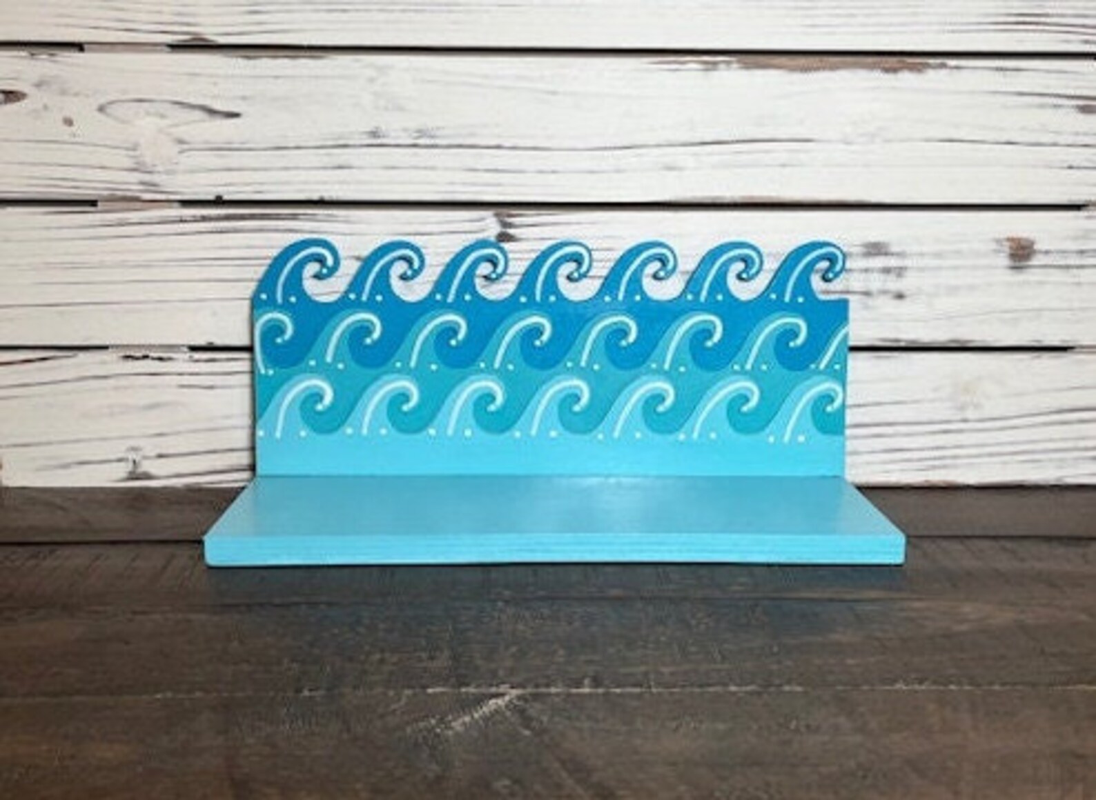 Wave Shelf, Shelf for Beach House, Painted Wood Wave Wall Shelf, Twelve ...