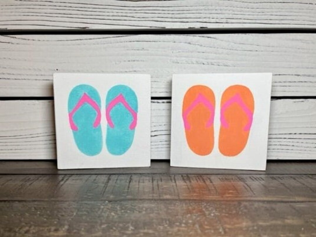 Mini Flip Flop Decor, Summer Decor, Beach House Decor, Tiered Tray ...