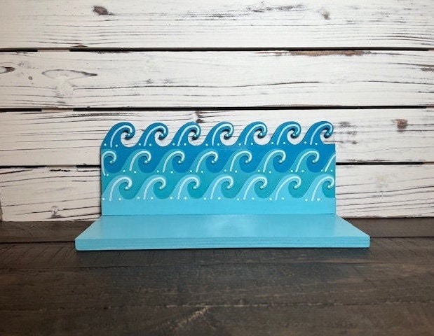 Wave Shelf, Shelf for Beach House, Painted Wood Wave Wall Shelf, Twelve ...