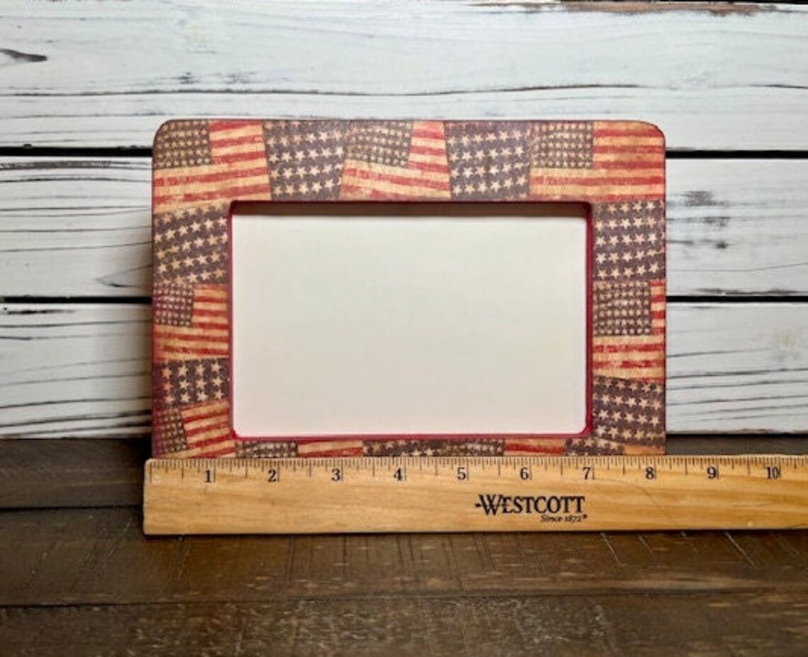 American Flag Wood Photo Frame, Americana Picture Frame, Patriotic ...