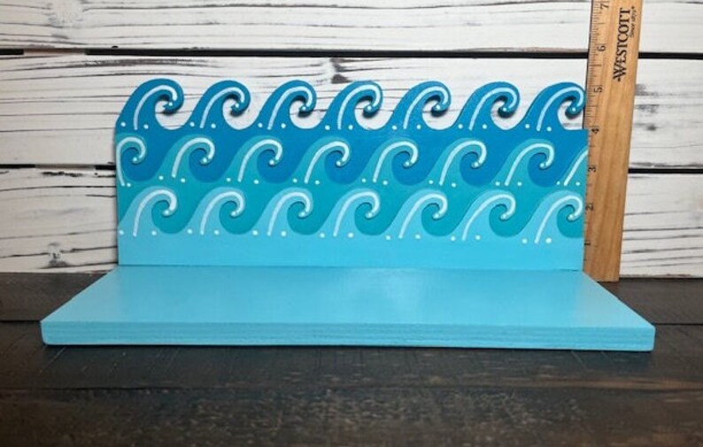 Wave Shelf, Shelf for Beach House, Painted Wood Wave Wall Shelf, Twelve ...