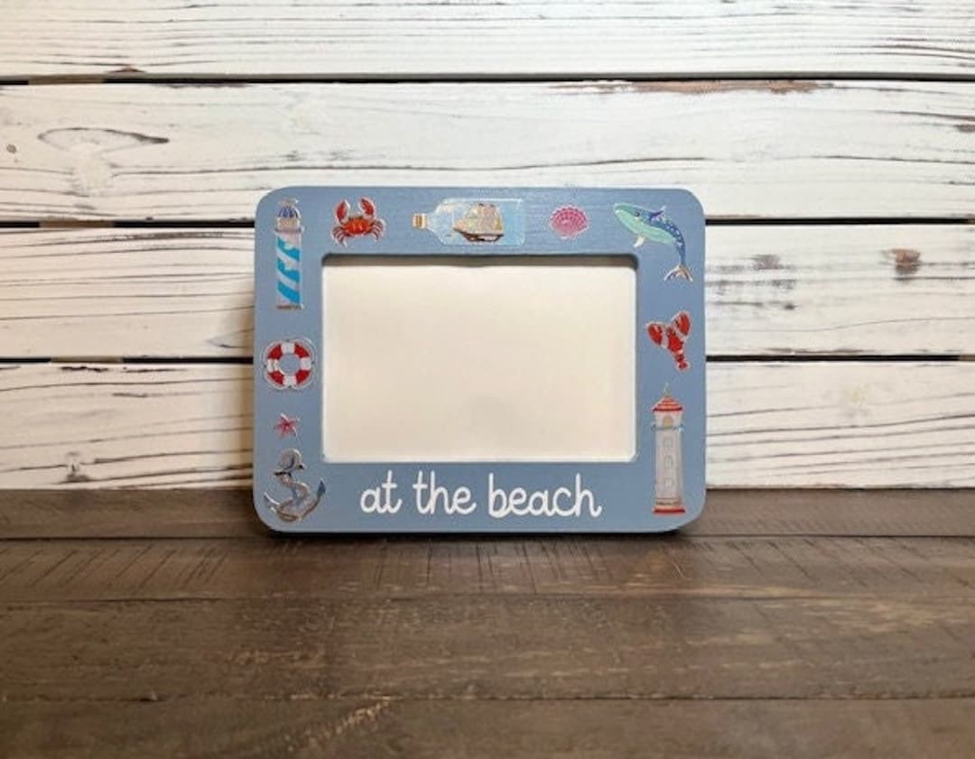 Beach Photo Frame, at the Beach Picture Frame, 4x6 Beach Photo Frame ...