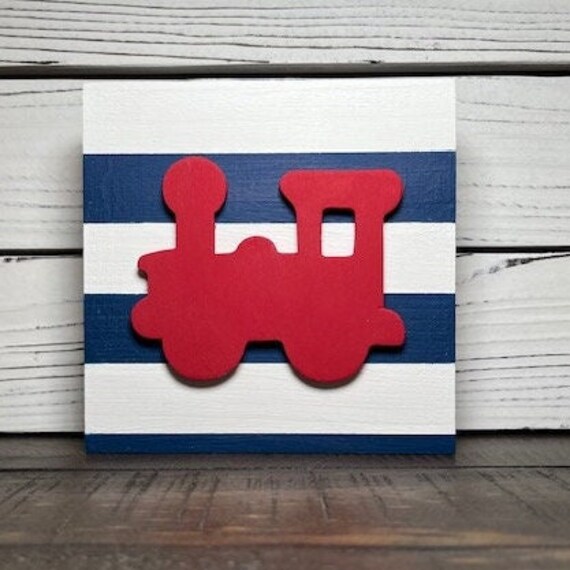 Train Decor Train Wood Block Shelf Sitter Red Train Red - Etsy