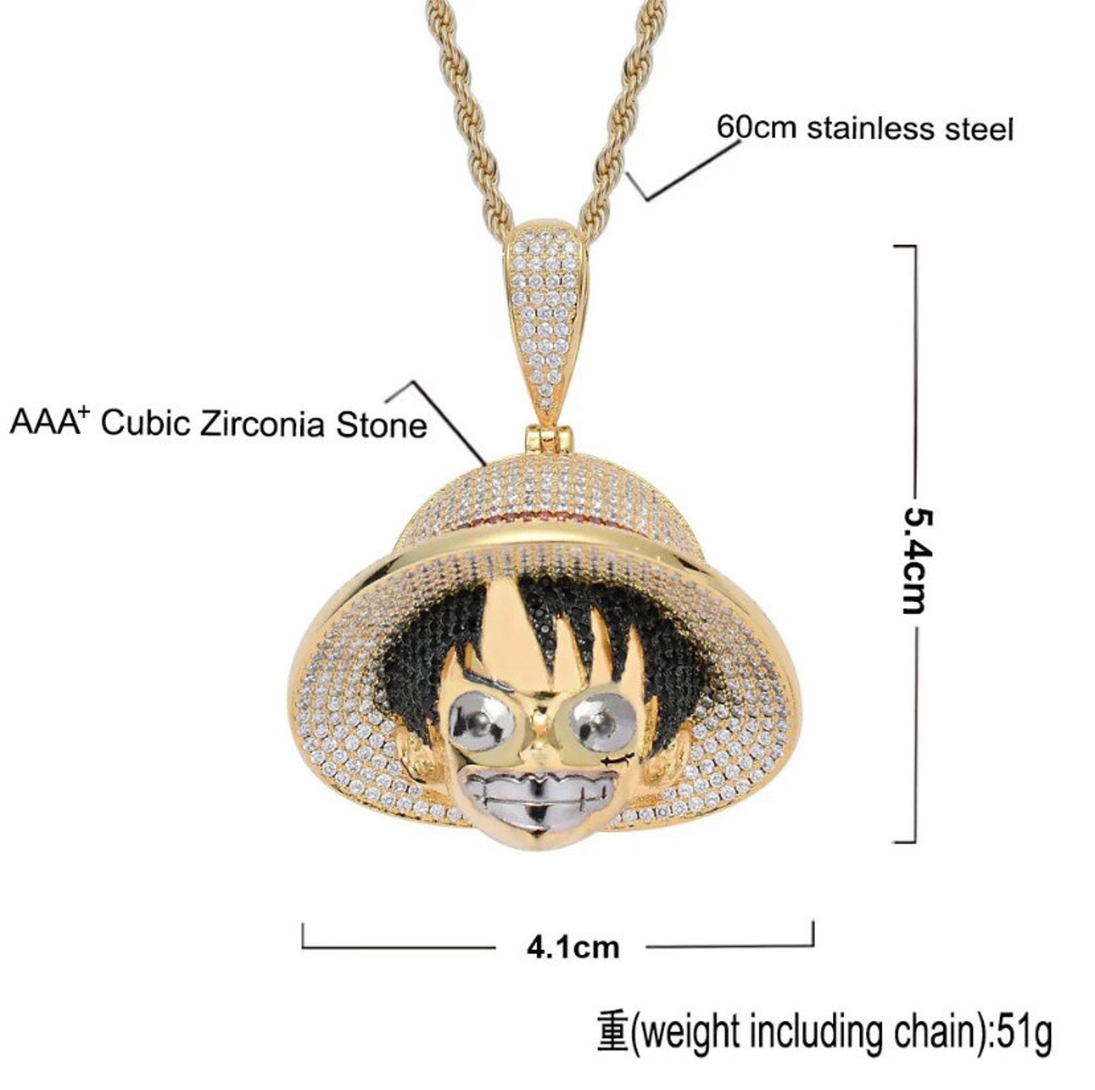 One Piece Monkey D Luffy Straw Hat Crew King of the Pirates Gold ...