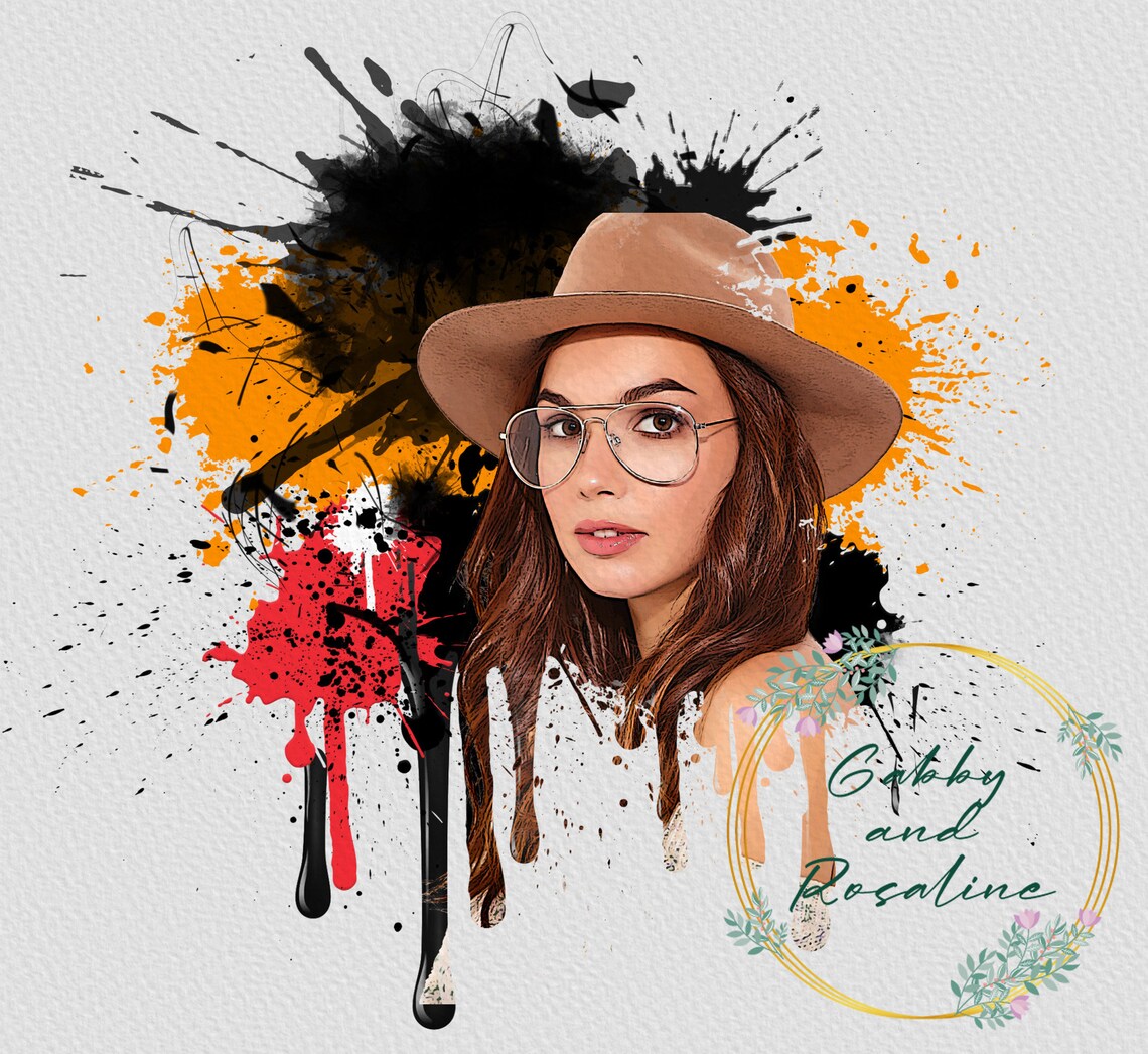 Custom Color Ink Blot Painting, Portrait Painting From Photo Portrait ...