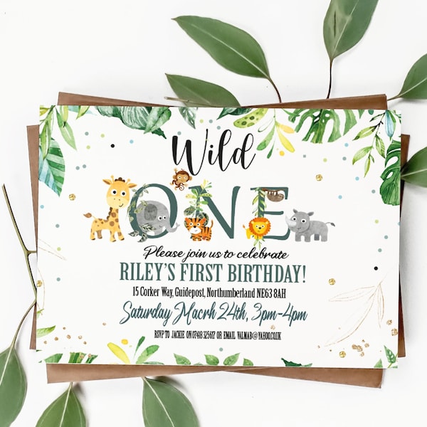 Wild One Birthday Invitation - Etsy UK
