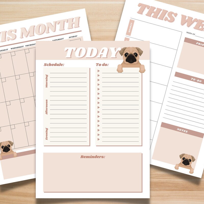 Pug Calendar - Etsy