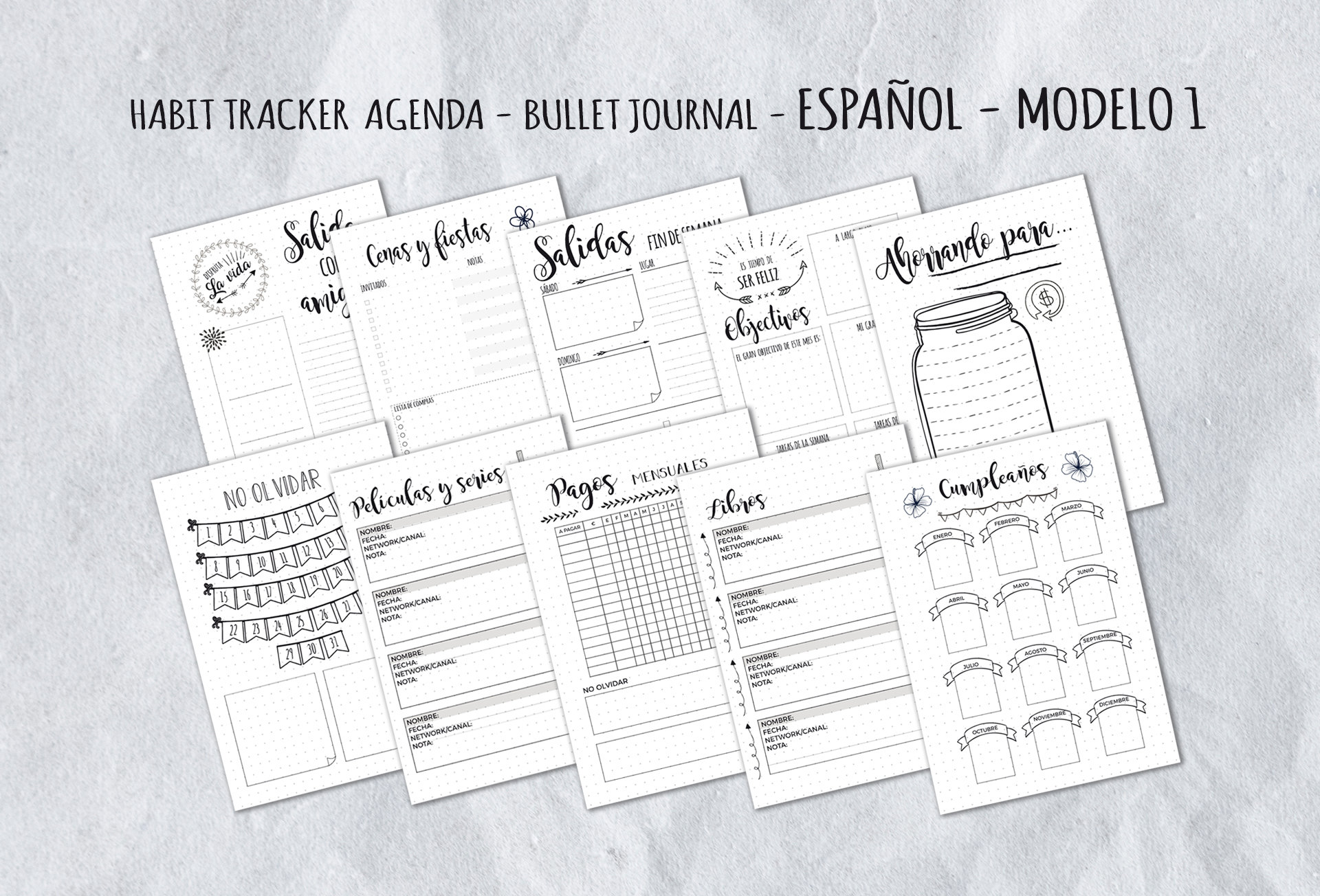 Compilation Pack Offer Spanish Habit Trackers - Journal. Printable ...