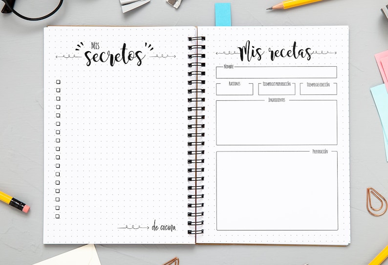 Libro De Recetas | Recetario | Diario De Recetas | Cuaderno Recetas ...