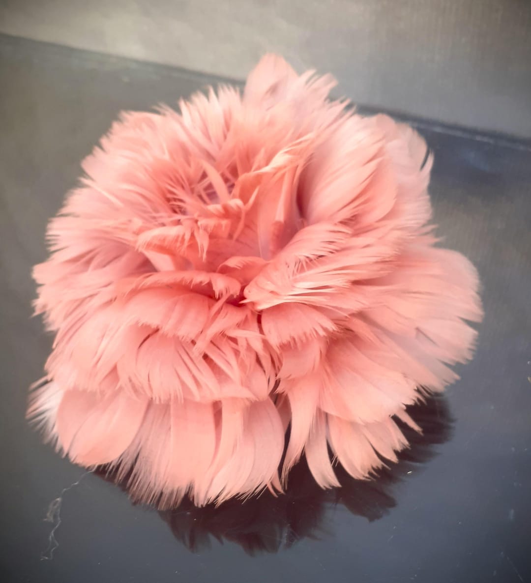 Pink, White, Green, and Brown Feather Flower Brooch With Clip for Dress ...
