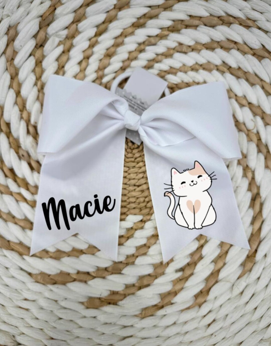 Cute Cat Cheerleading Bow, Kitty Custom With Name Personalized Glitter ...