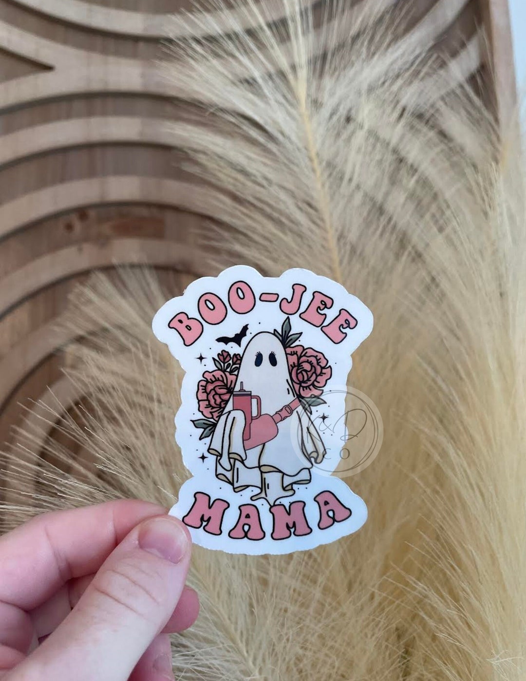 Boo-jee Mama Ghost Sticker, Tumbler Belt Bag Ghost Waterproof Halloween ...