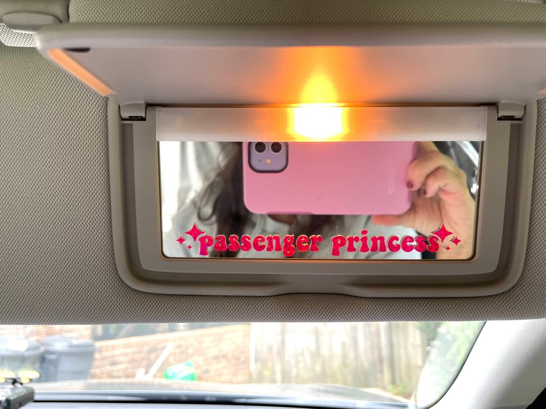 Passenger Princess Car Mirror Decal, Pink Car Mirror Sticker, Rear View ...