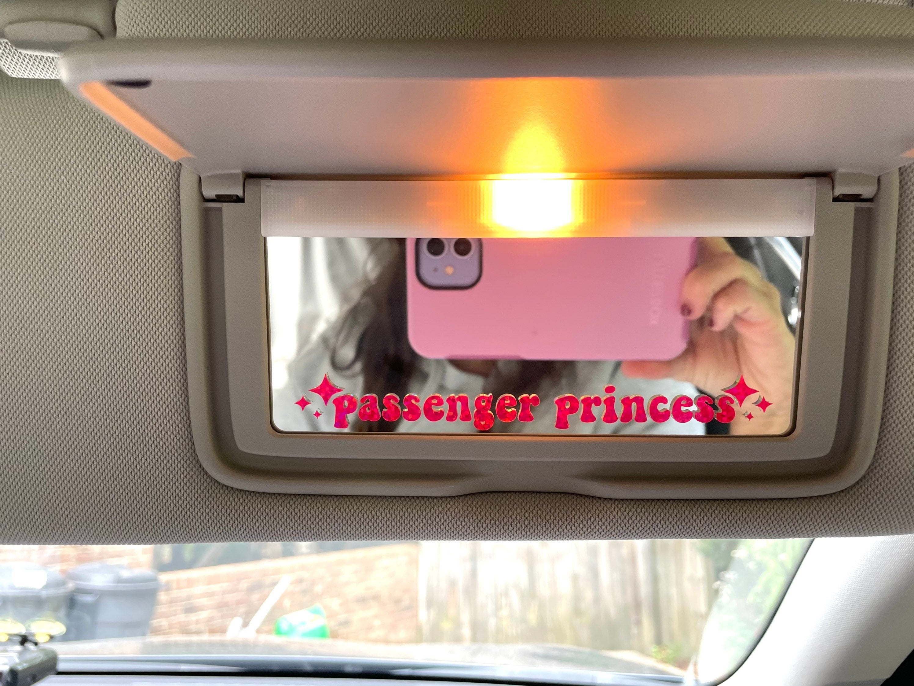 Passenger Princess Car Mirror Decal pink Car Mirror Sticker Rear View Mirror Sticker Car Decal Sticker Affirmation Car Decal Etsy