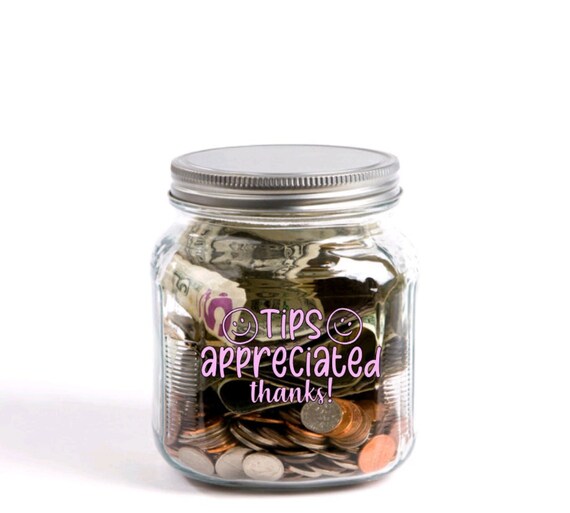 DECAL ONLY Tips APPRECIATED Thanks Decal Tip Jar Vinyl - Etsy