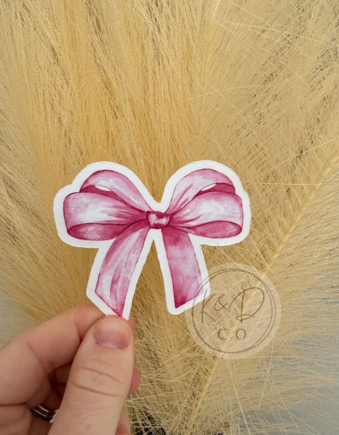 Pink Bow Sticker, Coquette Sticker, Coquette Magnet, Trendy Pink Bow ...