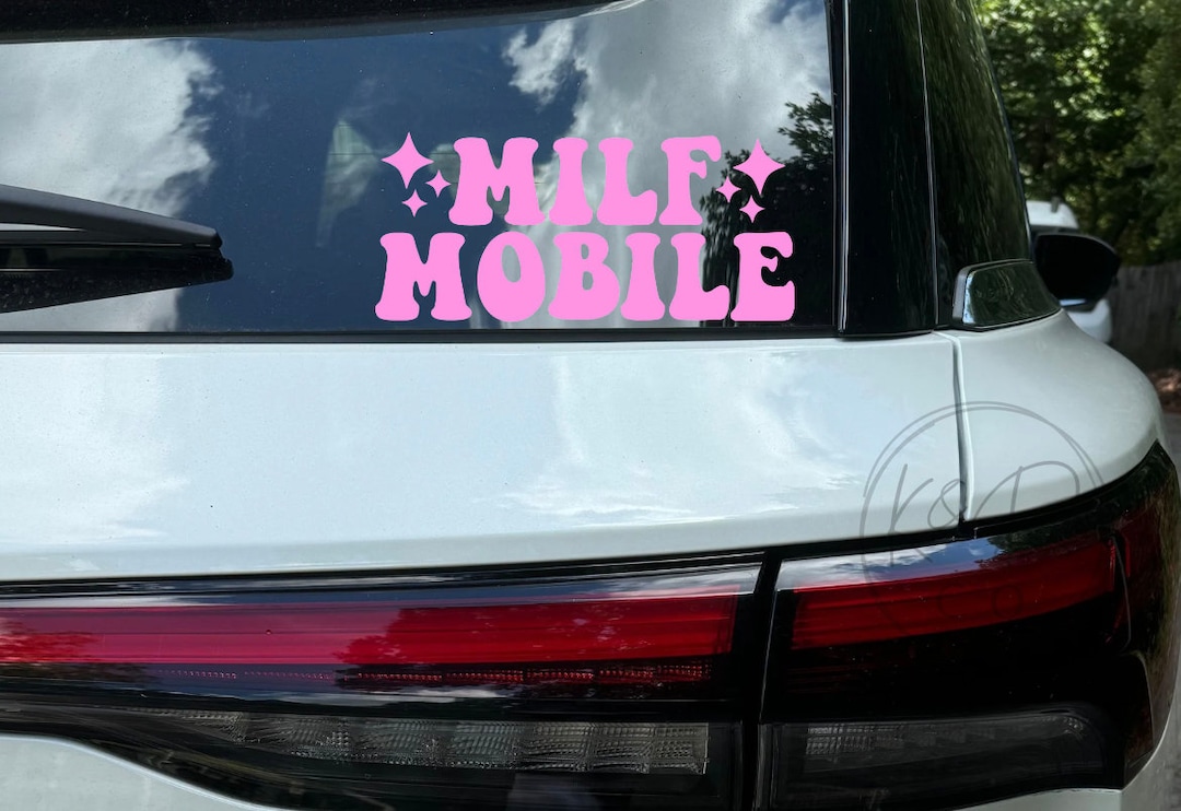 Milf Mobile Sparkle Decal, Retro Bumper Stickers Trendy, Anxiety ...