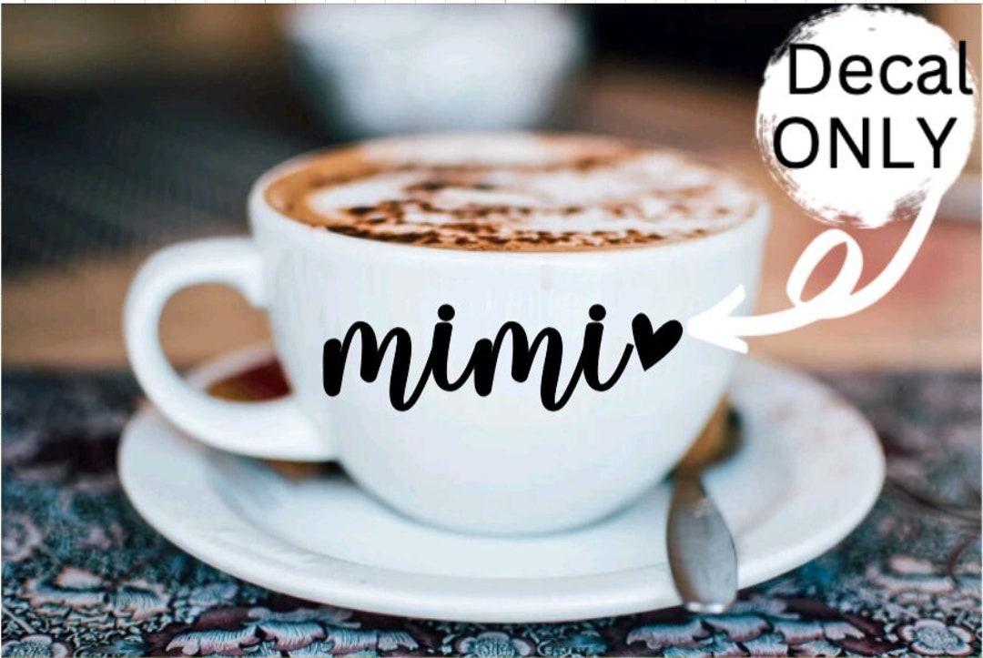 Mimi Decal With Heart, Grandma Car Decal, Car Bumper Sticker, Trunk ...