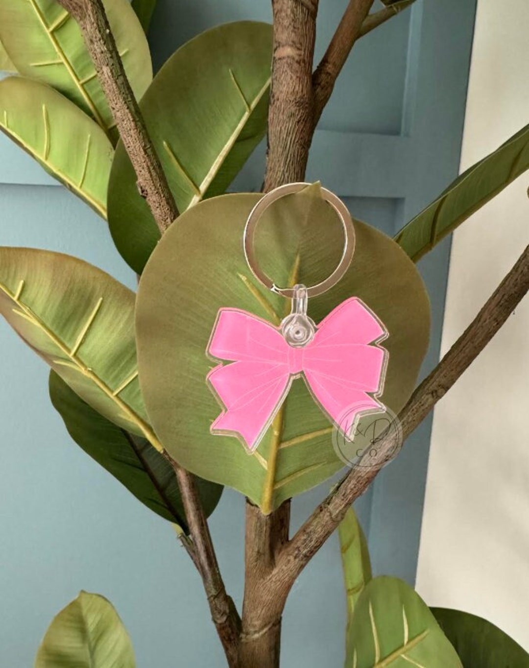 Pink Bow Keychain, Coquette Soft Girl Era, Acrylic Aesthetic Ribbon ...