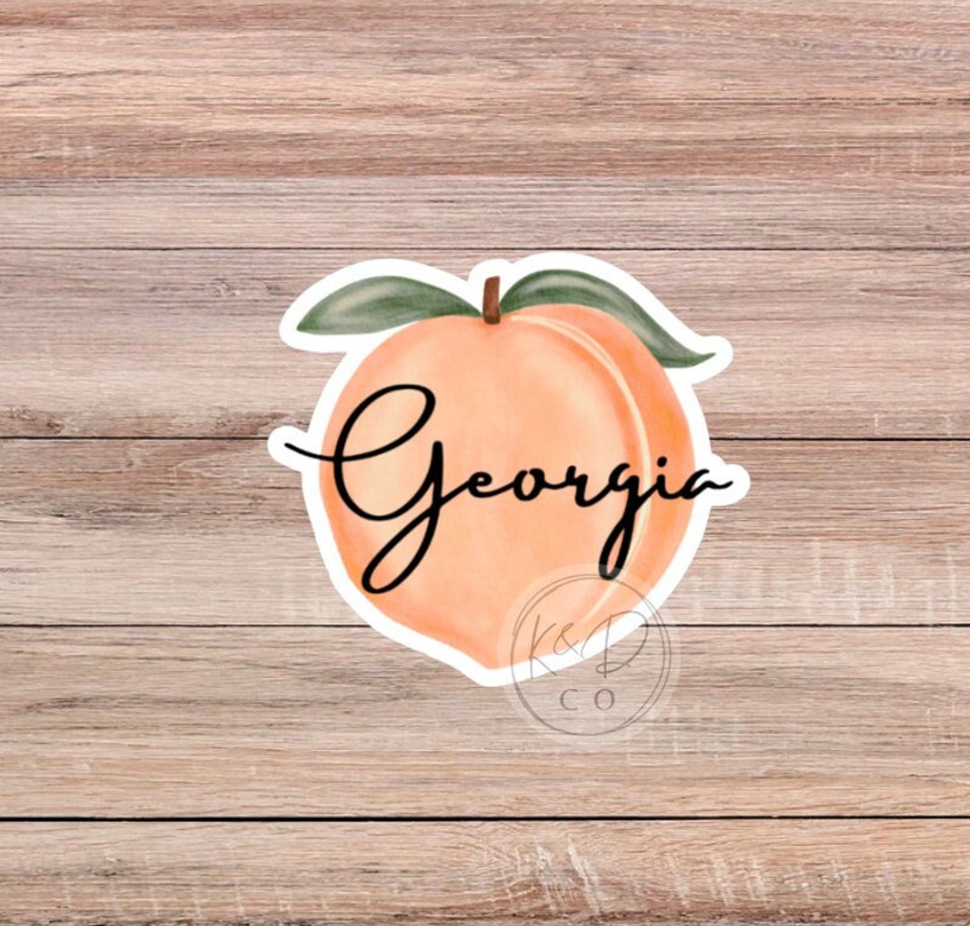 Georgia Peach Sticker, Peach State Vinyl Sticker for Journal, Water ...