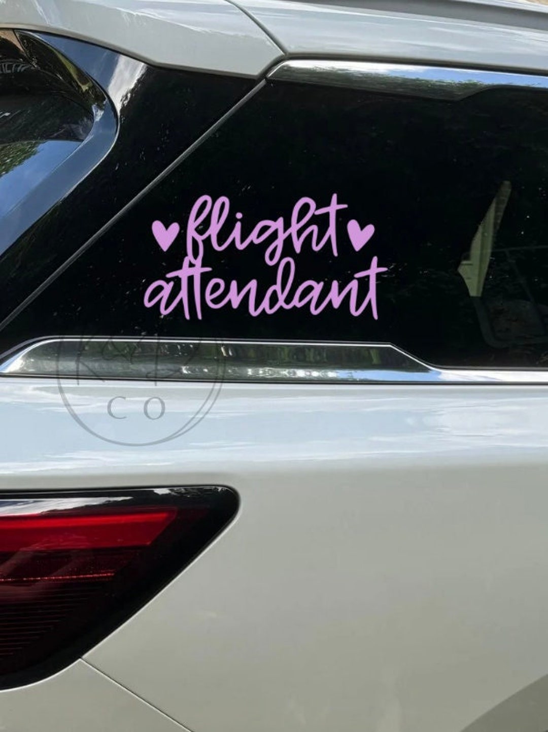Flight Attendant Vinyl Laptop Sticker / Flight Attendant Laptop Decal ...