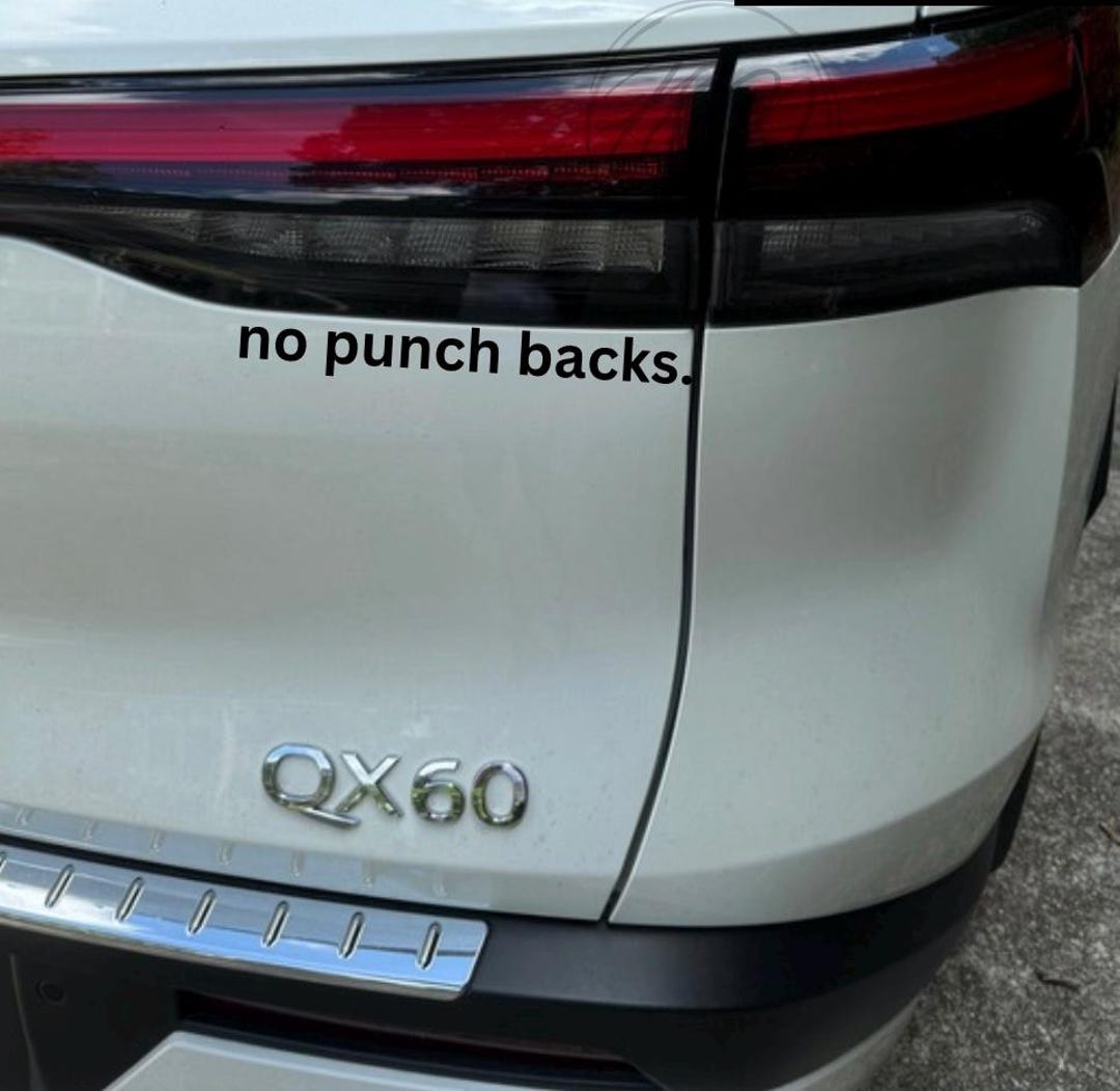 No Punch Backs Vinyl Decal Sticker, Car Bumper Sticker, Trending Stickers - Etsy