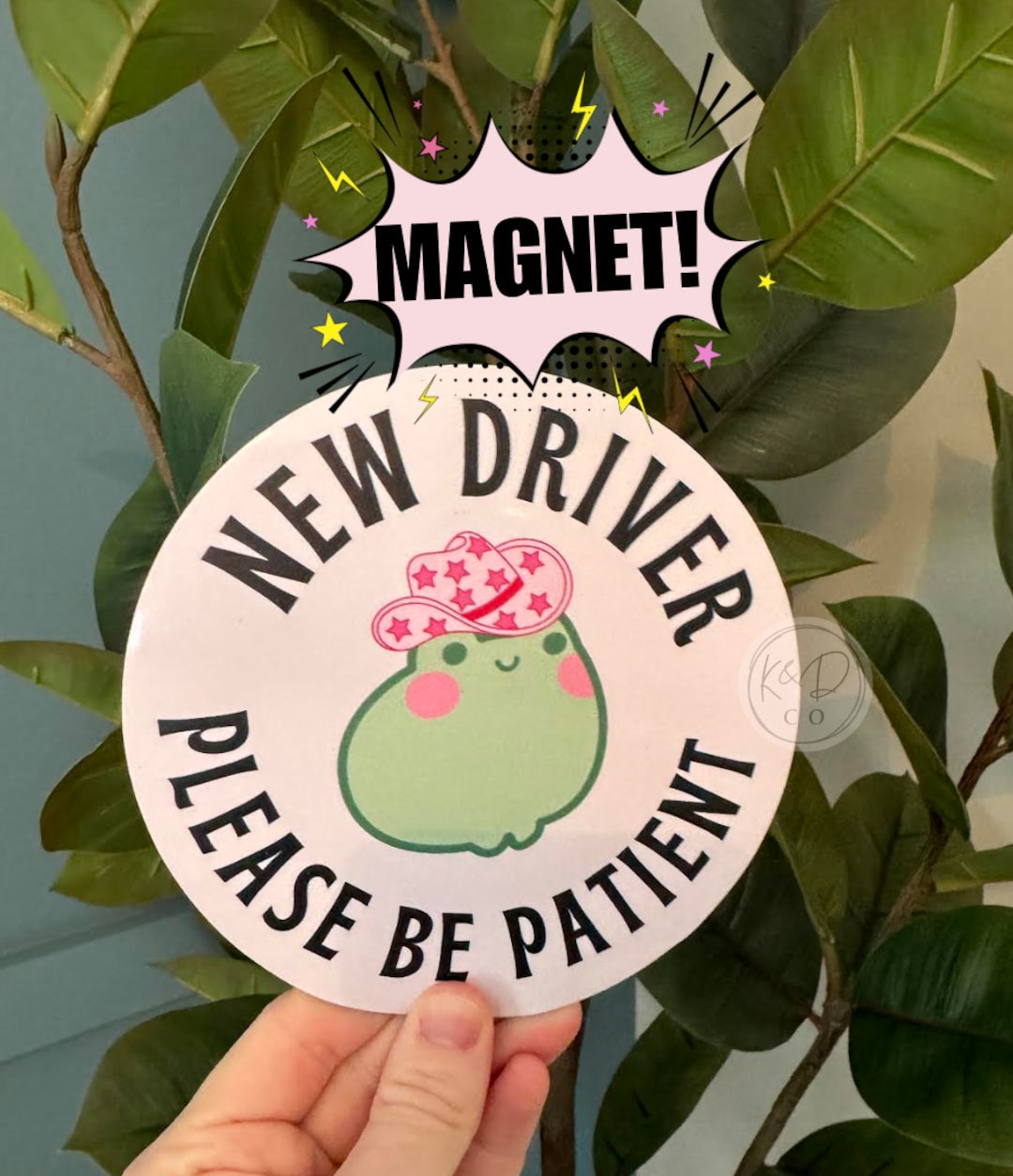 Magnet New Driver Please Be Patient, Frog Western Funny New Driver Gift ...