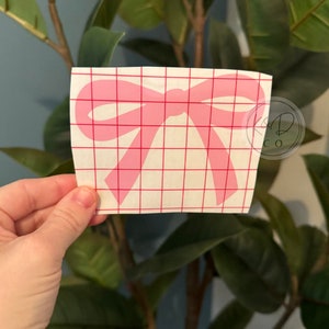 Pink Bow Vinyl Decal, Coquette Sticker, Trendy Pink Bow, Vinyl Soft ...