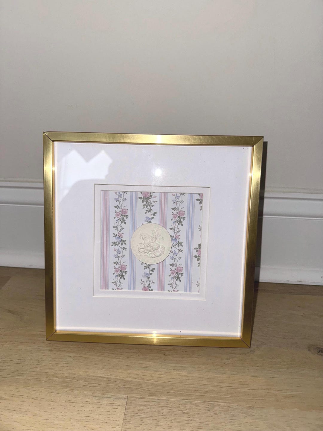 Framed Intaglio Wall Art, Chinoiserie Grandmillenial Toile Coastal Bow ...