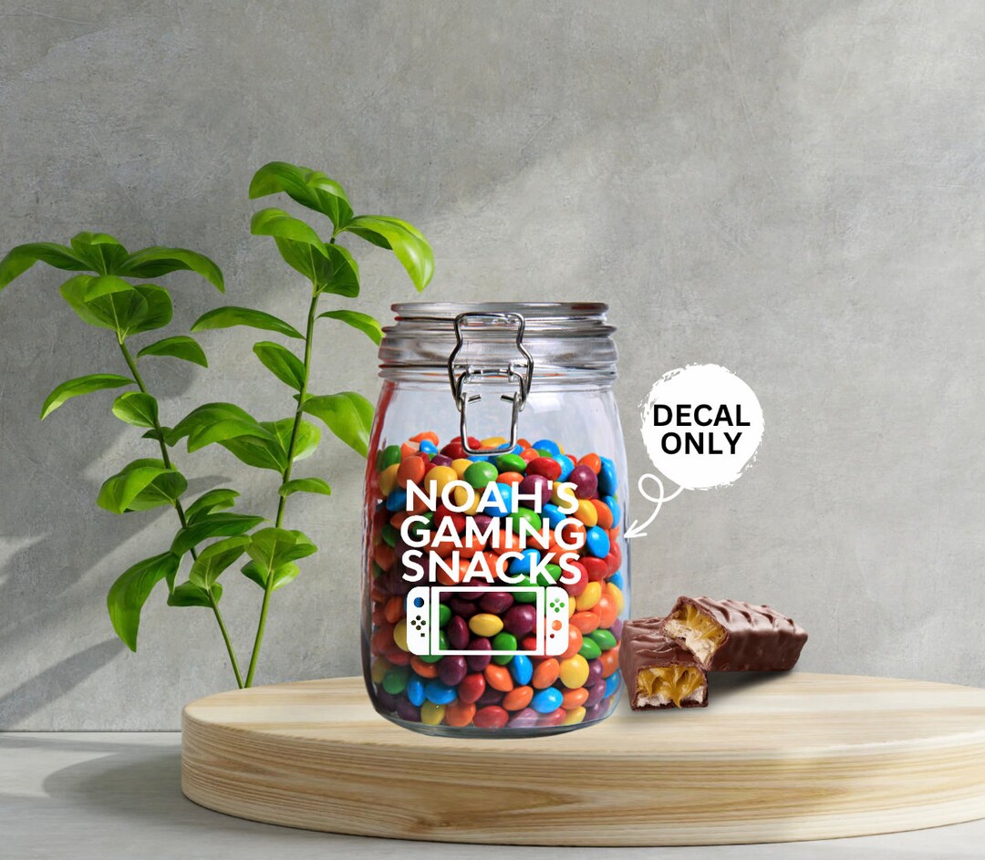Personalized Gaming Snacks Jar Decal Sticker Vinyl Decal - Etsy