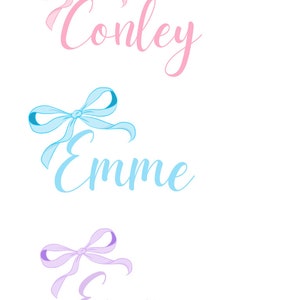 Coquette Custom Name Pink Bow Vinyl Sticker, Magnet Trendy Bow, Vinyl ...