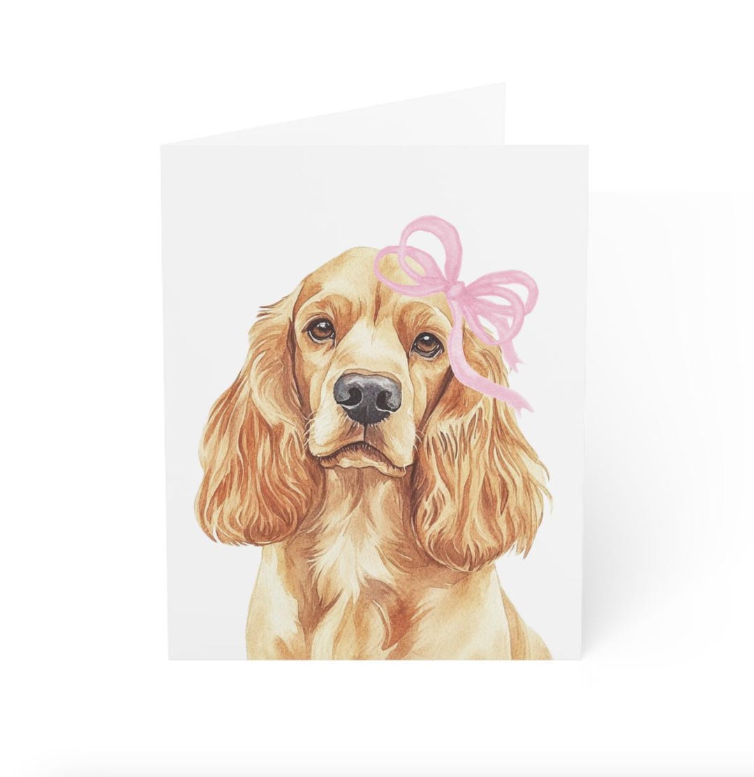 Cocker Spaniel Blank Card, Cute Thank You Birthday Puppy Dog Birthday ...