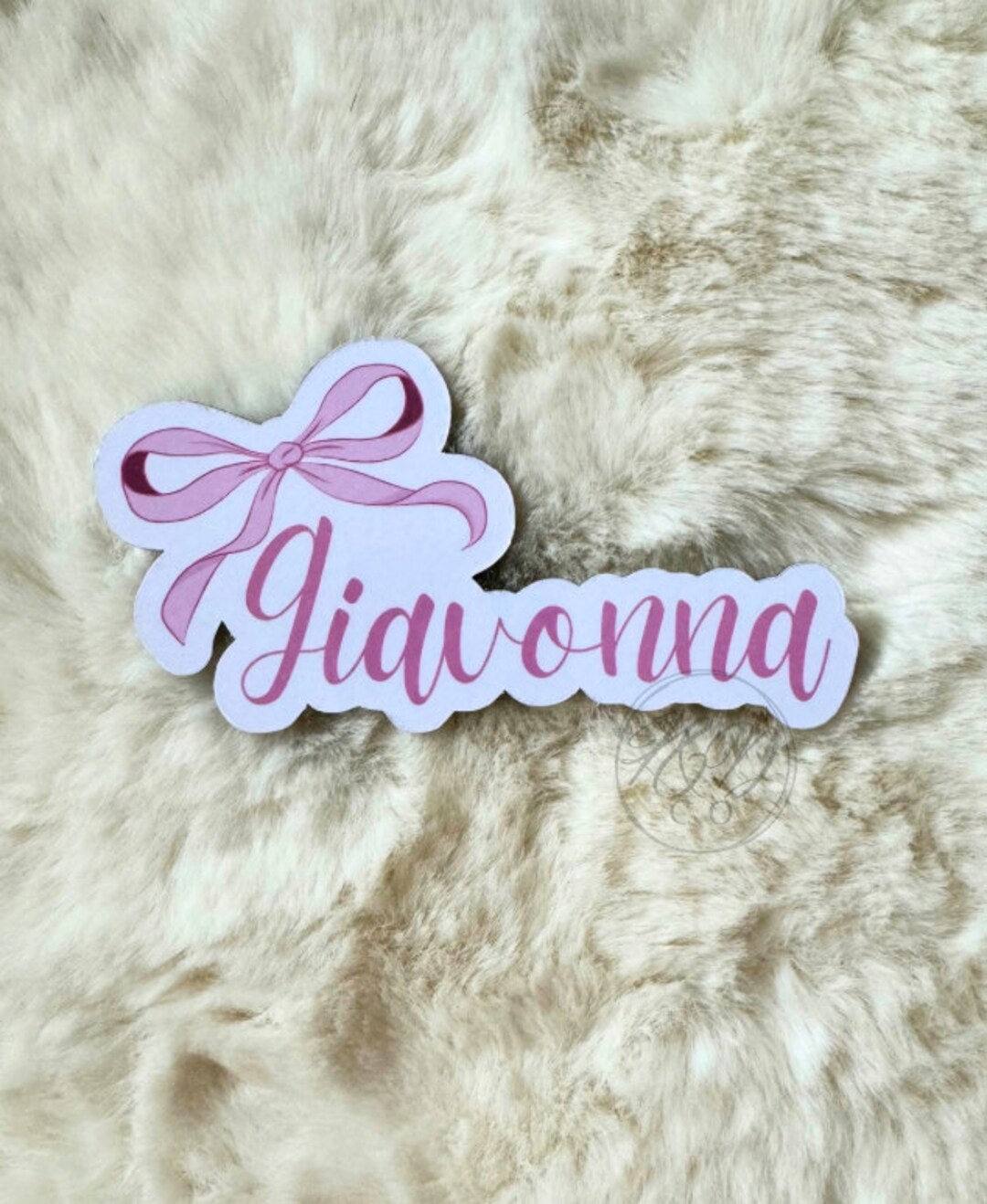 Coquette Custom Name Pink Bow Vinyl Sticker, Magnet Trendy Bow, Vinyl ...