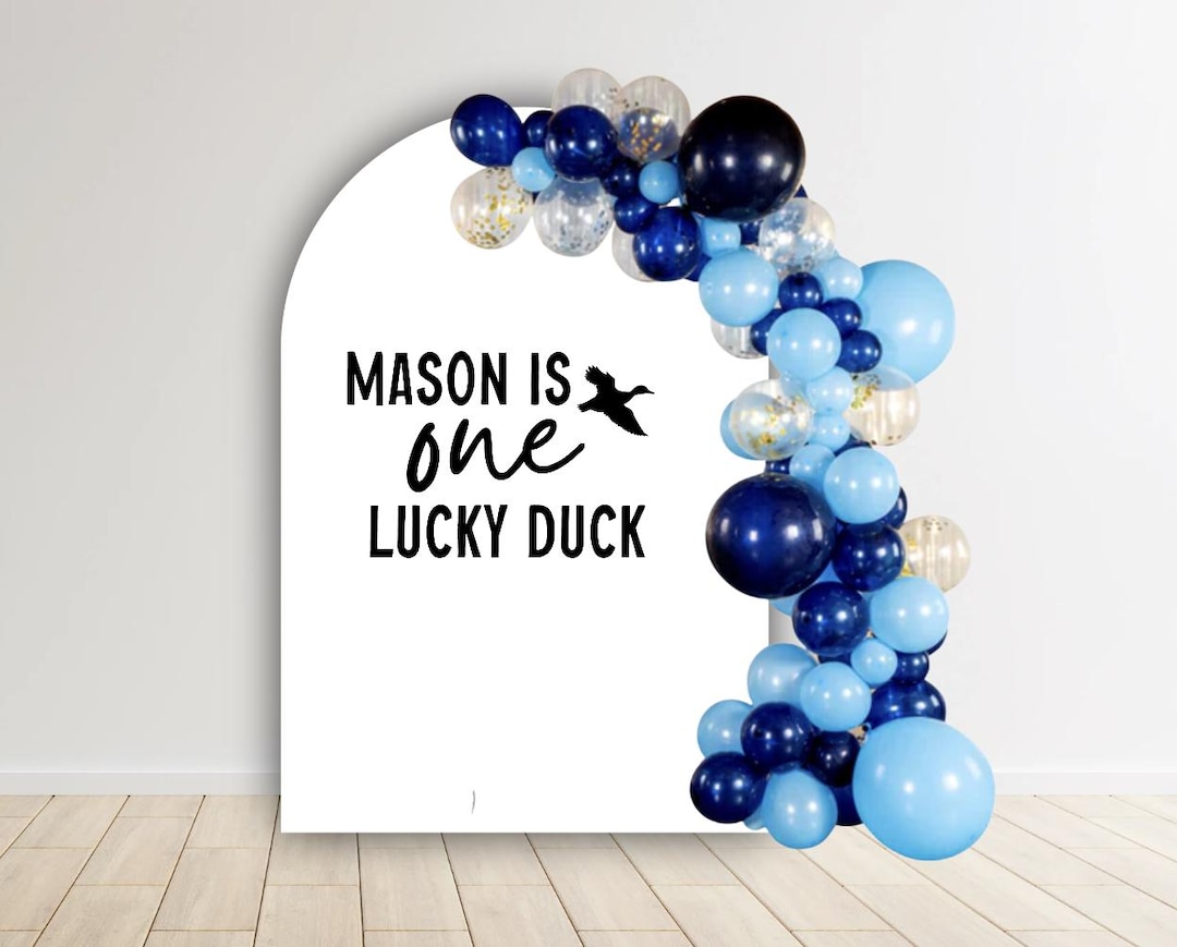 One Lucky Duck Birthday Decal, Mallard Birthday Party Backdrop Preppy ...