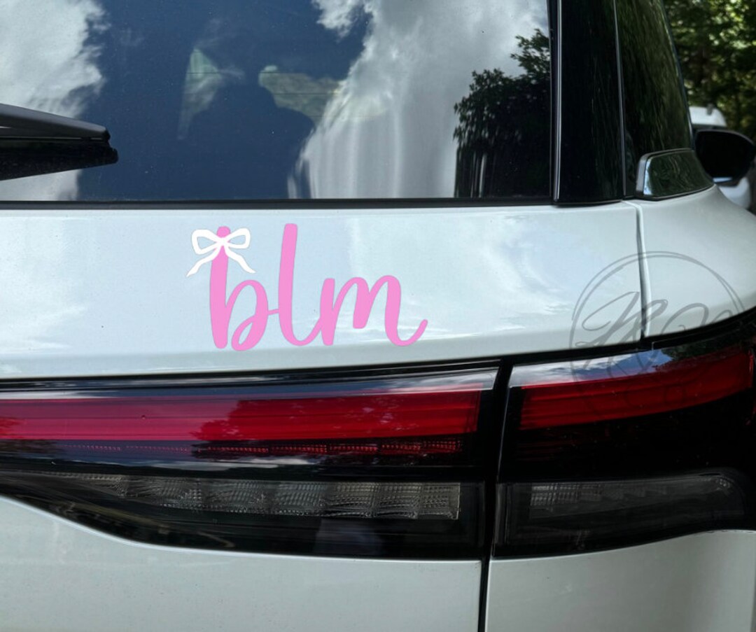 Monogram Car Decal, Coquette Car Decal, Monogram Sticker, Bow Monogram ...