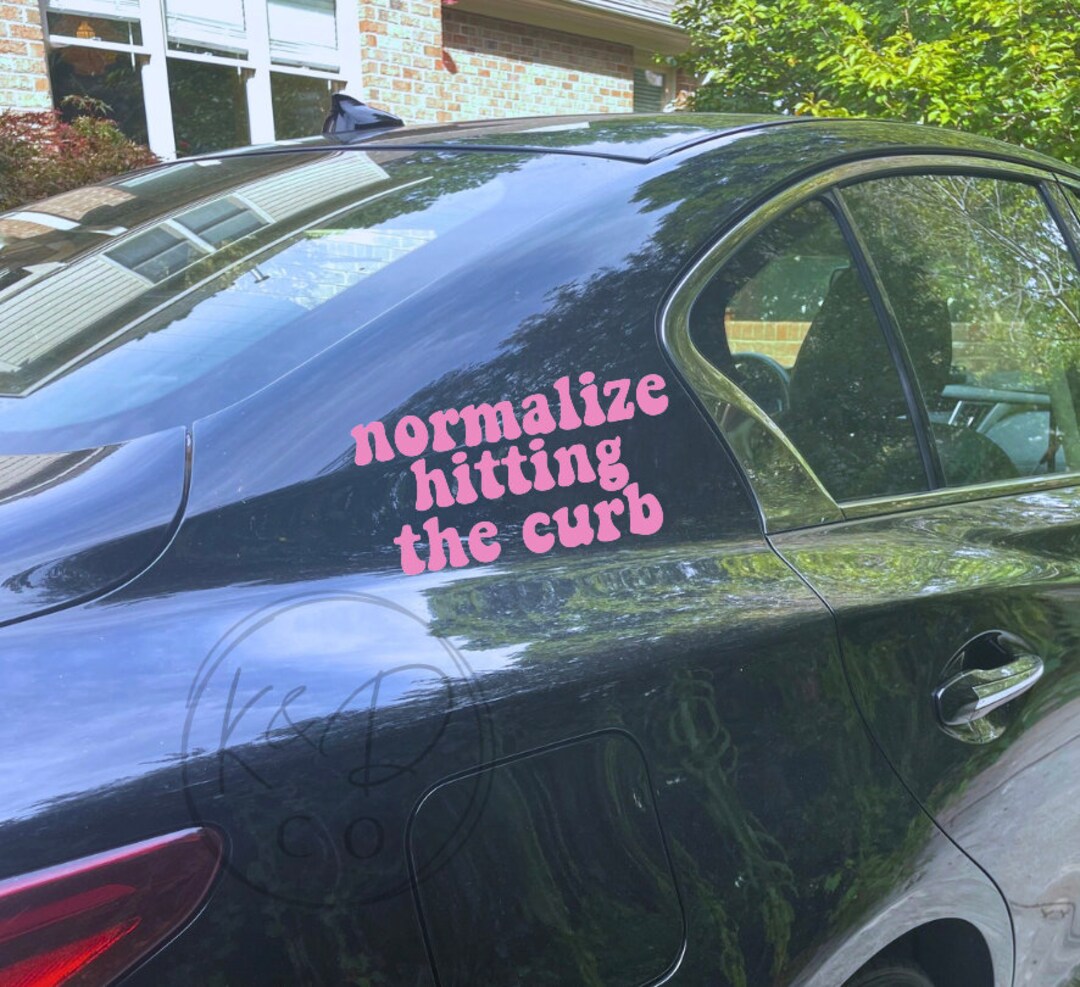 Normalize Hitting the Curb Decal, Funny Car Stickers, Bad Driver Car Decal, New Driver Bumper ...