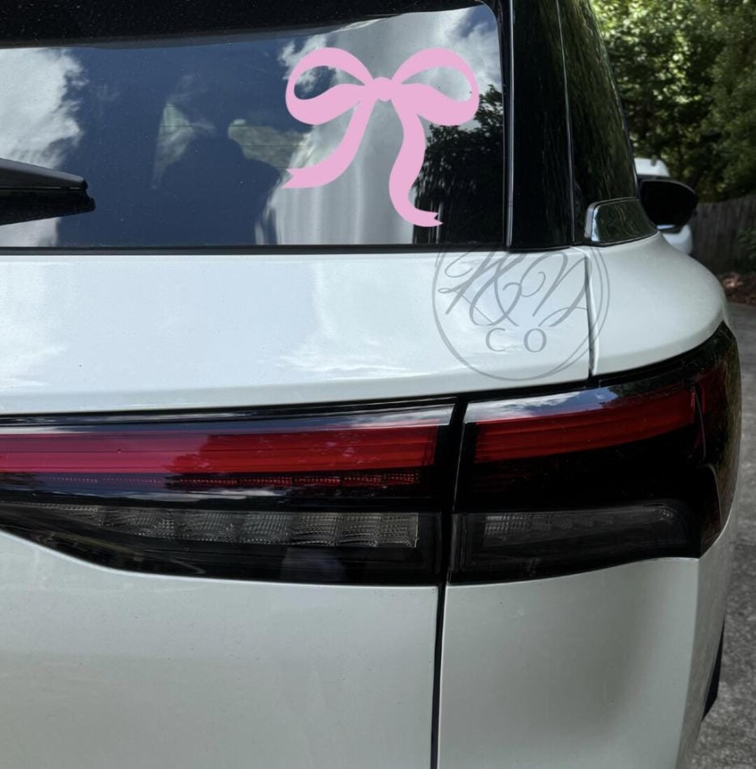 Bow Car Decal, Cute Car Decal Sticker Car Window Coquette Bow Sticker ...