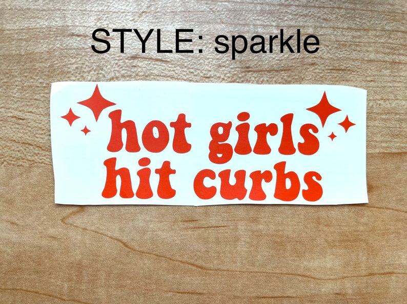 Hot Girls Hit Curbs Car Mirror Decal Bumper Sticker Retro - Etsy